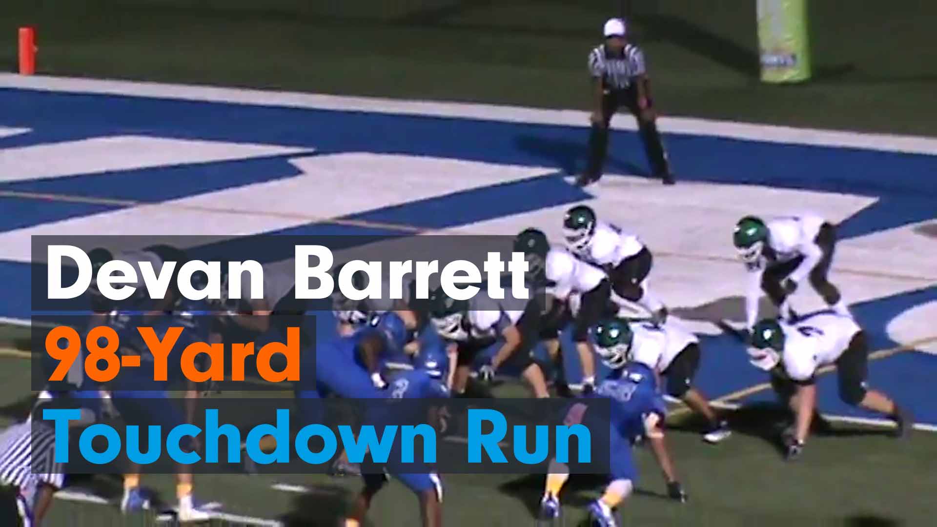 Devan Barrett 98 Yard Touchdown - Football Highlights highlights - Hudl